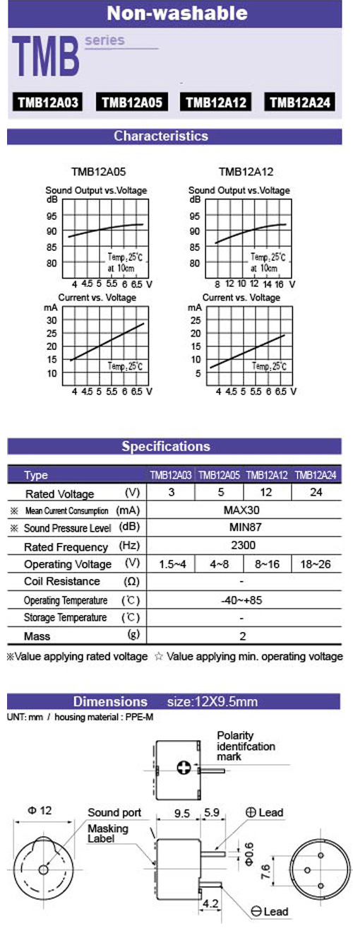 TMB12A05中文资料_最新报价_数据手册下载_华能-蜂鸣器-立创商城